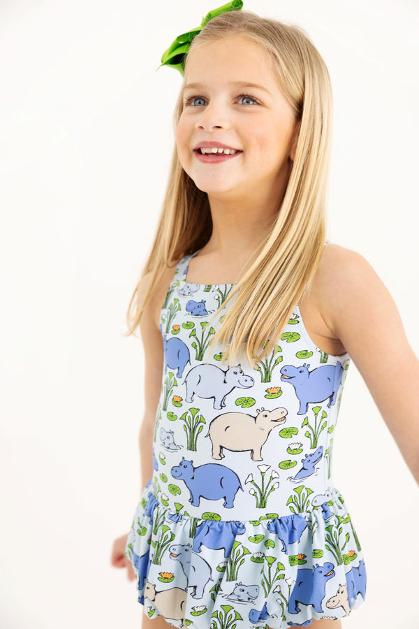 Grace Bay Bathing Suit - Bal Harbour Hippo (Blue)