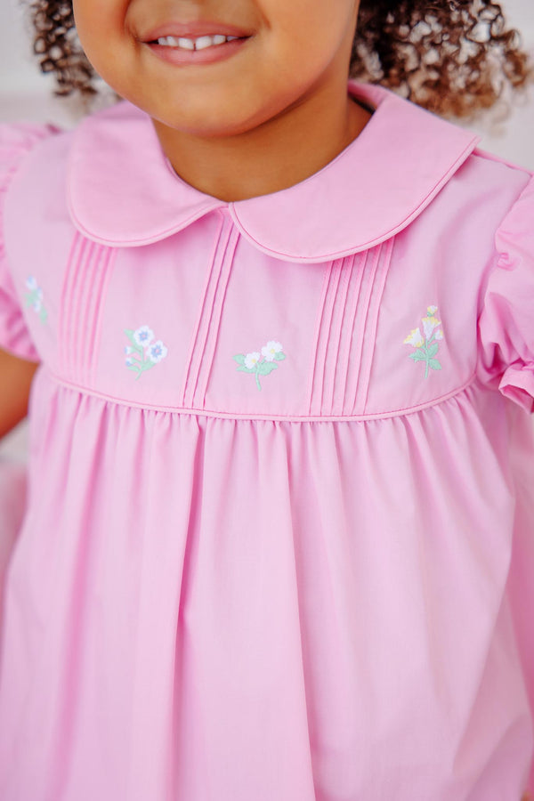 Holly Day Dress Pier Party Pink Flower Embroidery - Girls Easter Dress ...