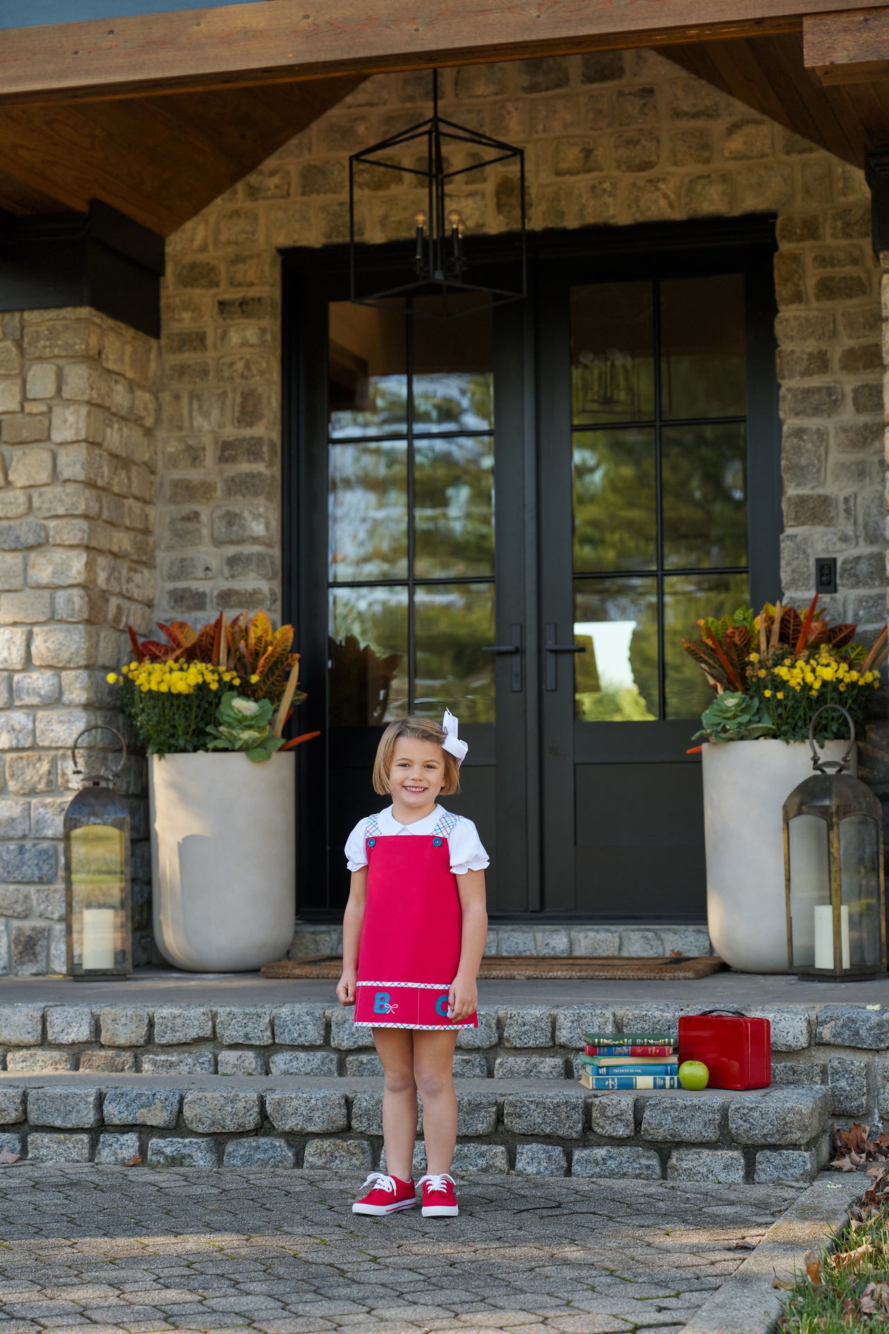 Jillian Jumper Set - Richmond Red with Kindness Wins Windowpane & ABC