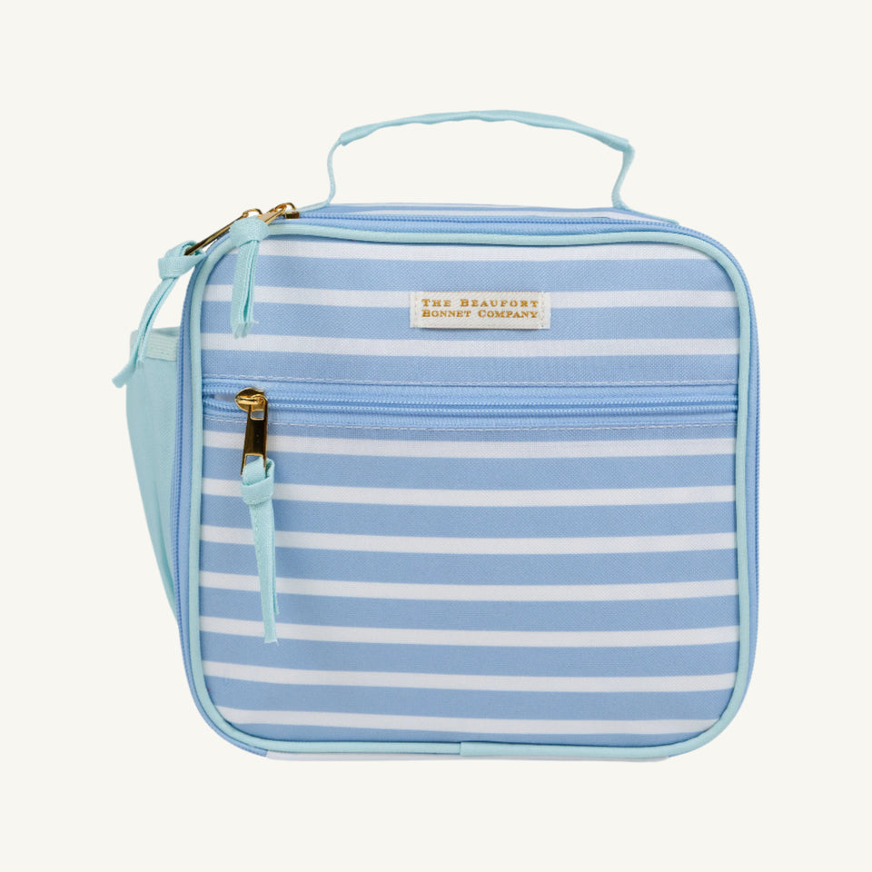 Leighton Lunch Box - Sarasota Sky Stripe with Sea Island Seafoam